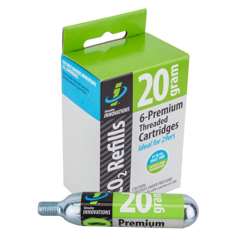 Genuine innovations Co2 Refill Cartridges Threaded Silver 20g 6 pack ...